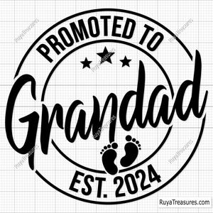 Promoted to Grandad Svg Png, Baby Announcement Svg, Established Svg ...