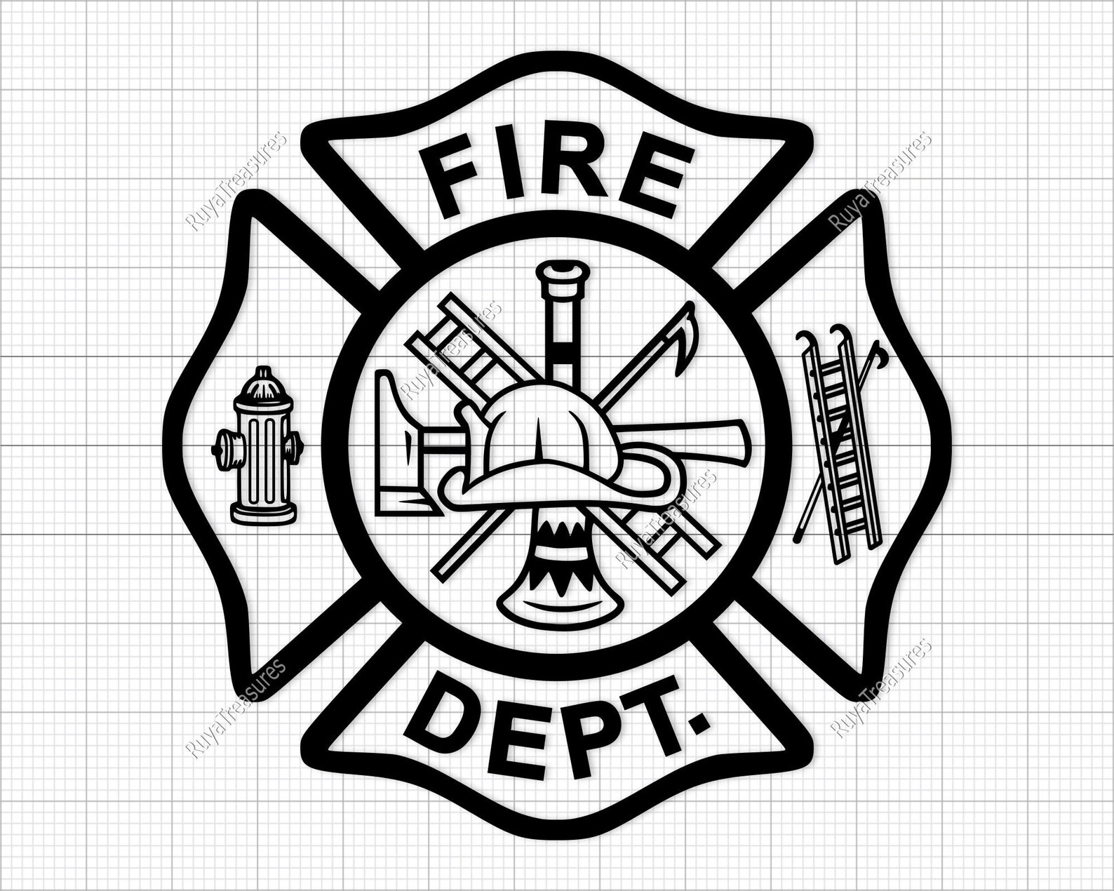 Fire Dept Svg, Firefighter Svg, Maltese Cross Svg, Fireman Svg, Fire ...