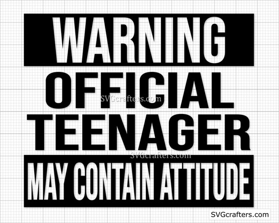 Warning Official Teenager Svg Official Teenager Svg 13th | Etsy