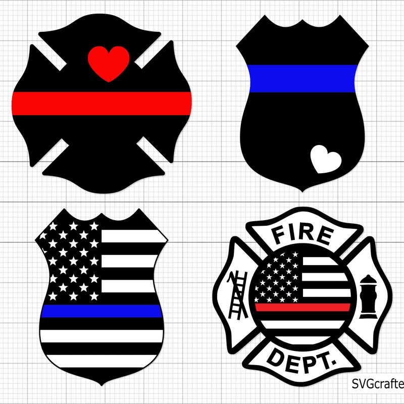 First Responder Badges Svg - Etsy