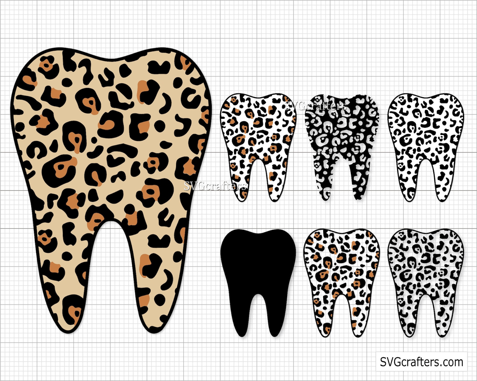 Leopard Print Tooth svg dental svg Teeth Svg Dentist Tooth | Etsy