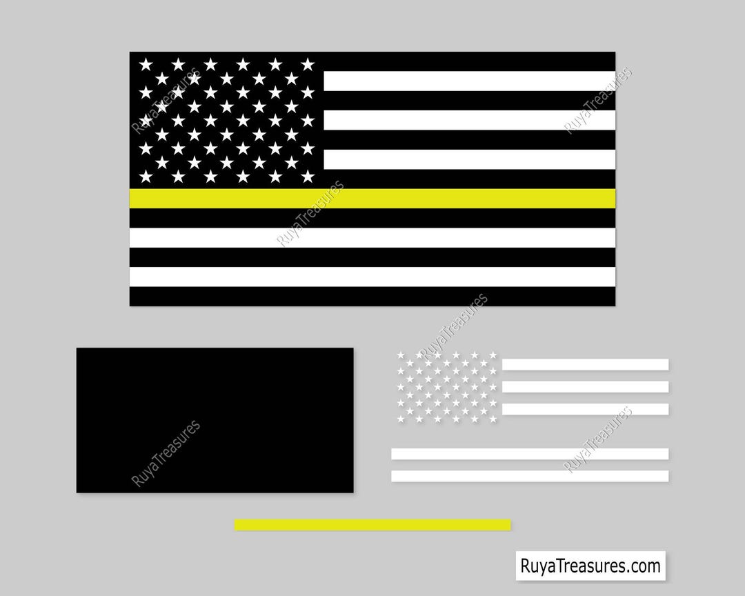 Thin Yellow Line Flag Svg, 911 Dispatcher Svg, Thin Gold Line Svg ...