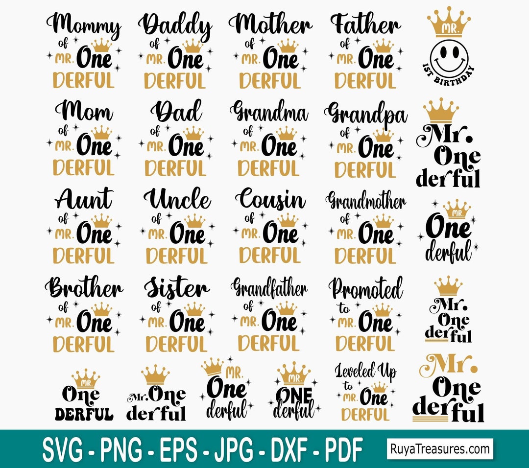 Mr Onederful Svg Png, First Birthday Svg Png, 1st Birthday Svg ...