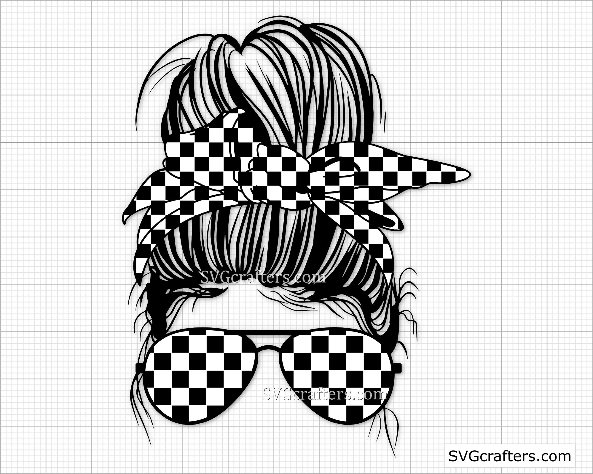 Messy Bun Racelife Svg Racing Svg Racing Life Svg Checkered - Etsy
