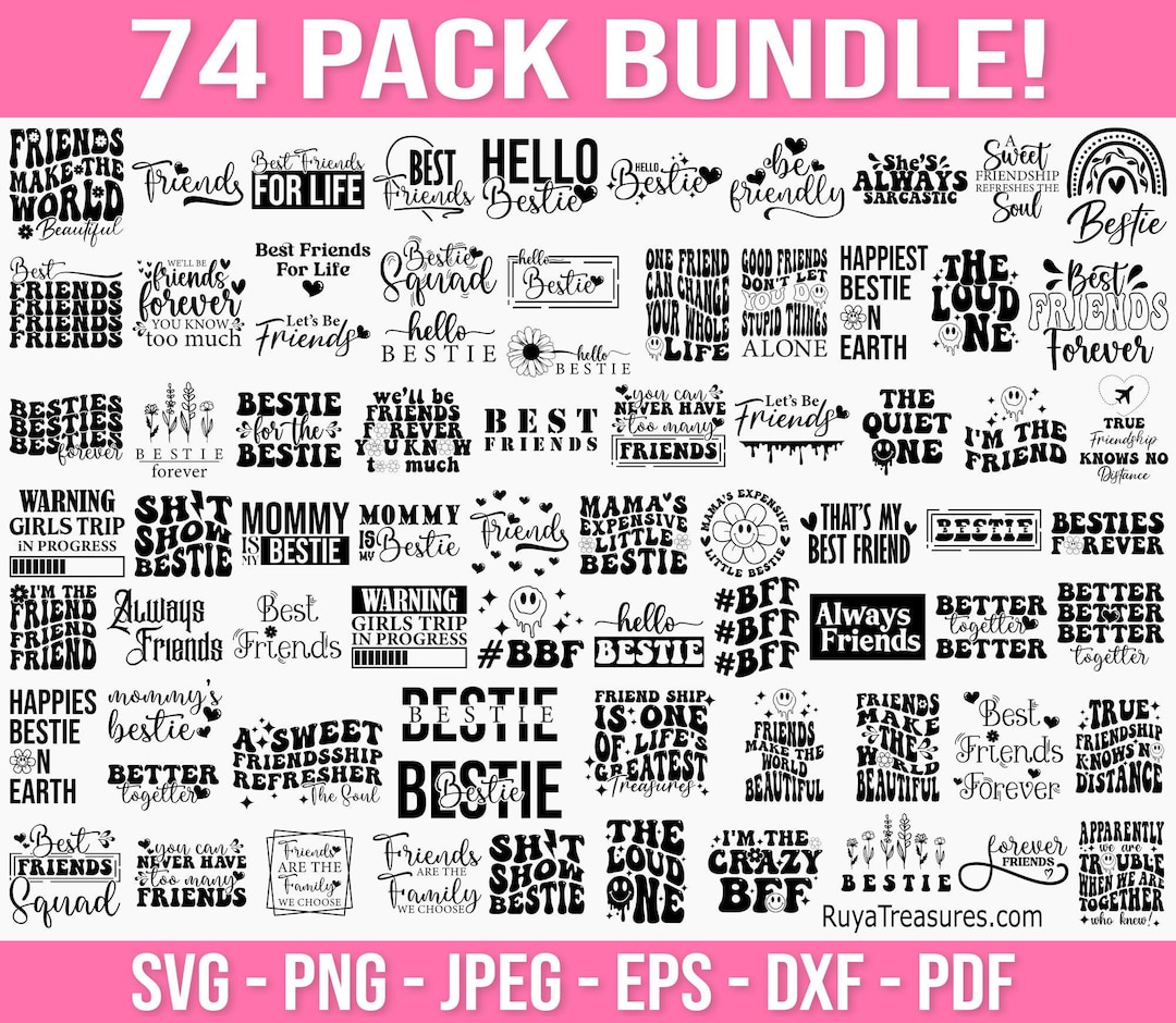 Friendship Svg Bundle, Bestie Bundle Svg, Friends Svg, Friendship Svg ...