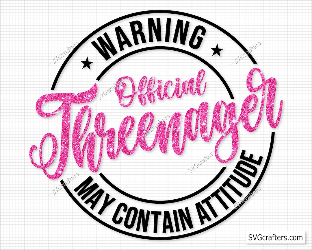 Official Threenager Svg Official Teenager Svg Warning - Etsy