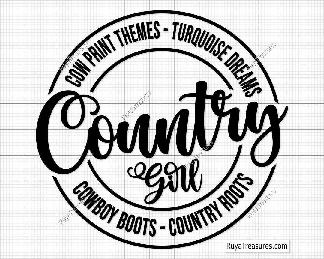 Country Girl Cow Print Svg, Turquoise Western Svg, Southern Girl Svg ...