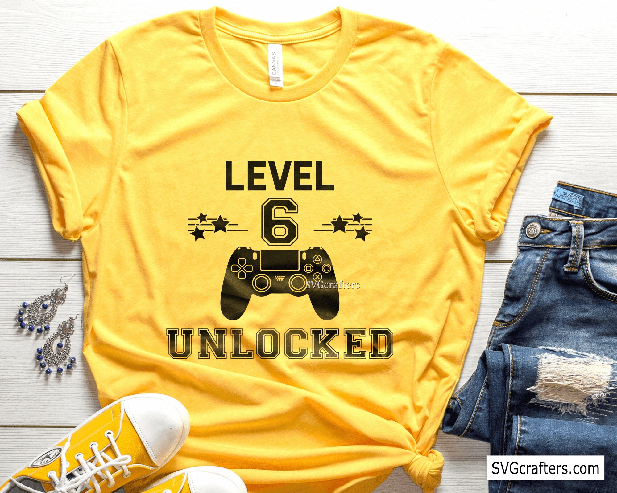 level 6 unlocked sixth birthday gamer birthday gaming birthday svg ...