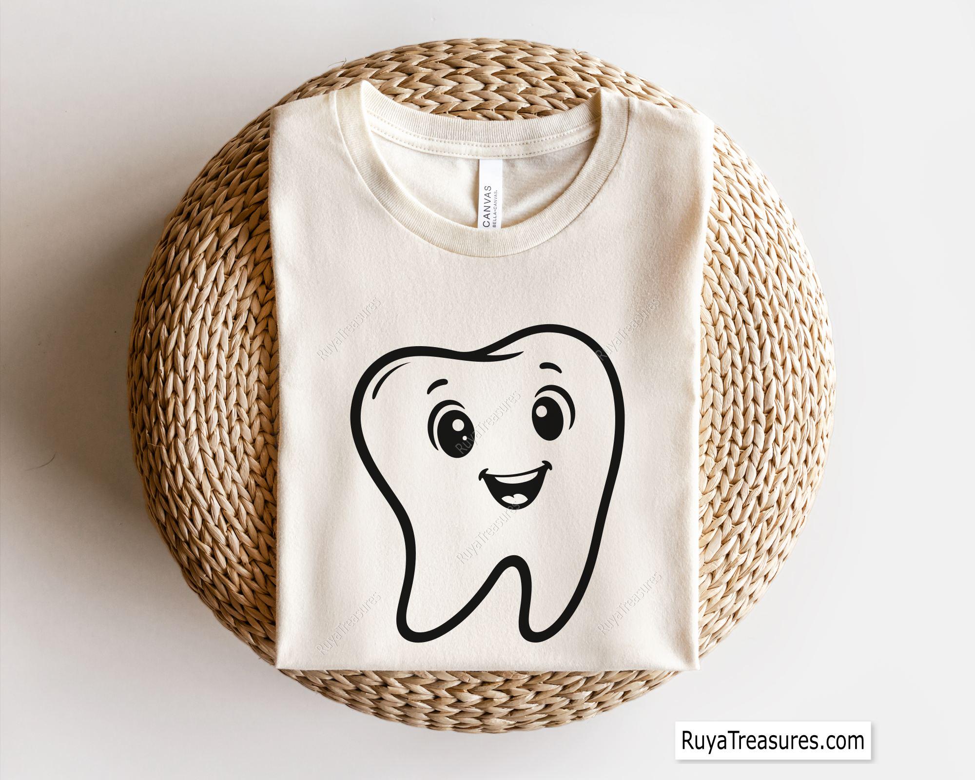 Cute Tooth Cartoon Svg, Smiling Tooth Character, Dental Clinic Clipart ...
