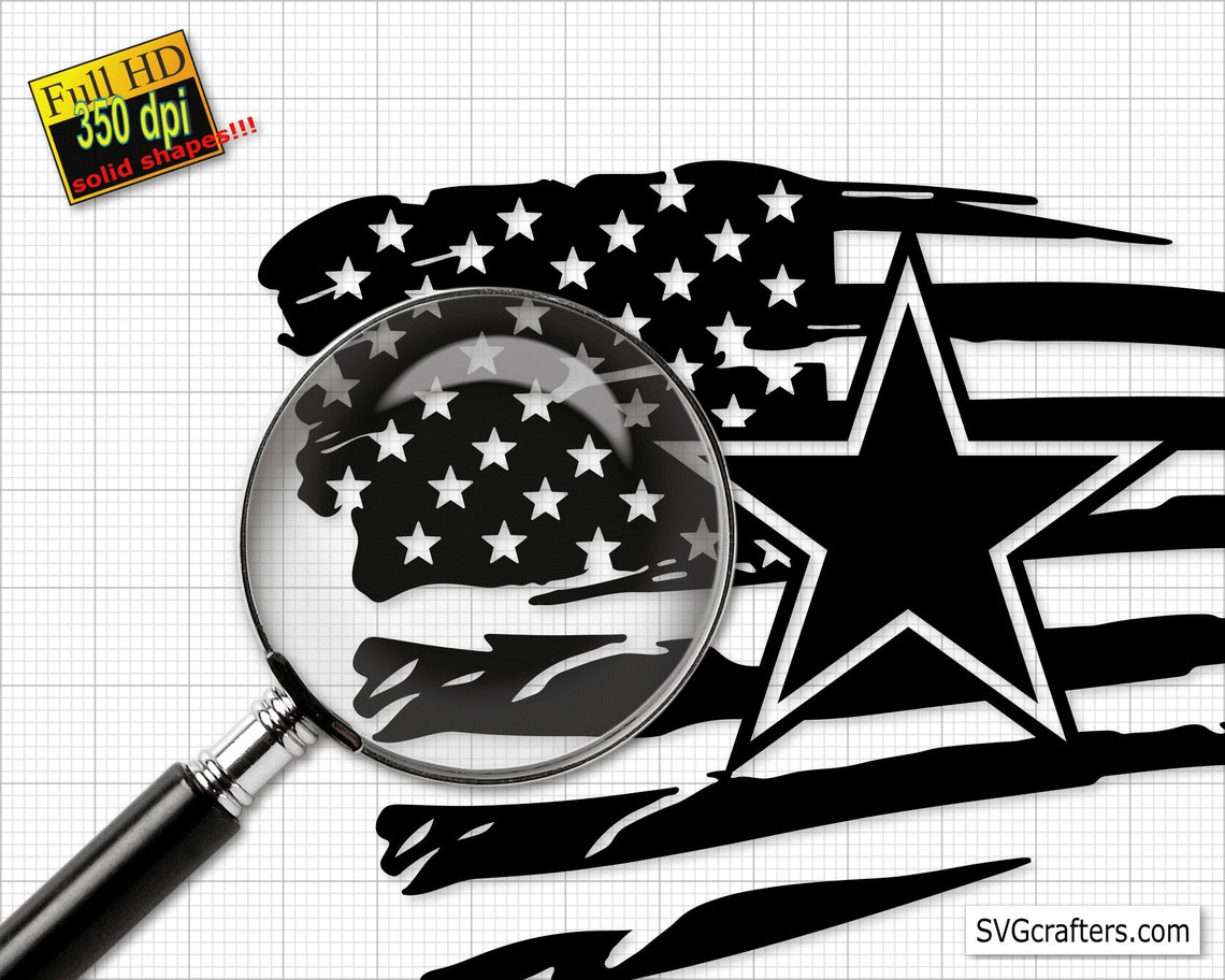 American Flag Star Vector Cut File SVG USA Flag Cut File - Etsy