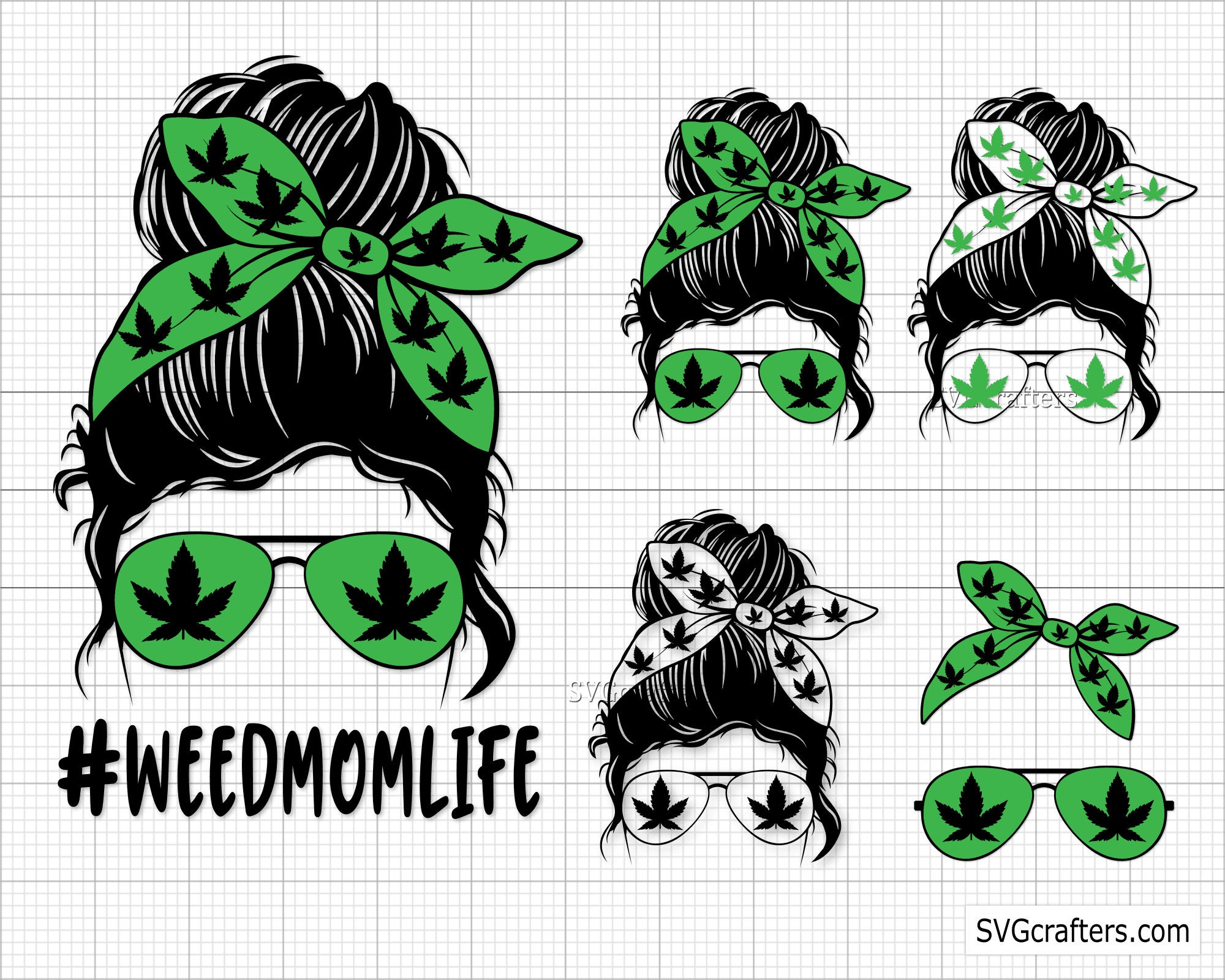 Weed Momlife Svg Weed Mom Svg Messy Bun Svg Weed Svg - Etsy