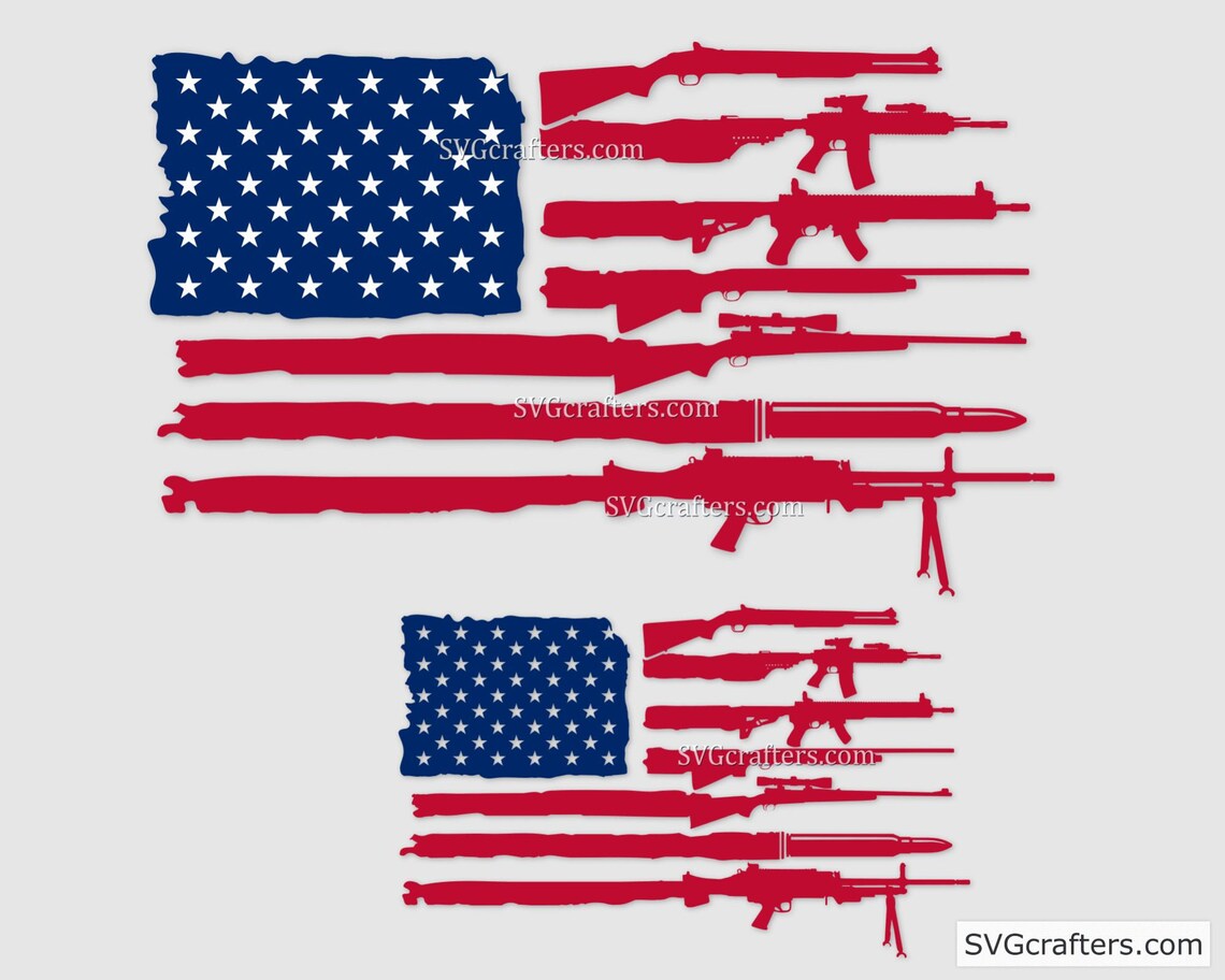 American Gun Flag Svg Rifle Flag Svg Guns Svg 2nd Amendment | Etsy