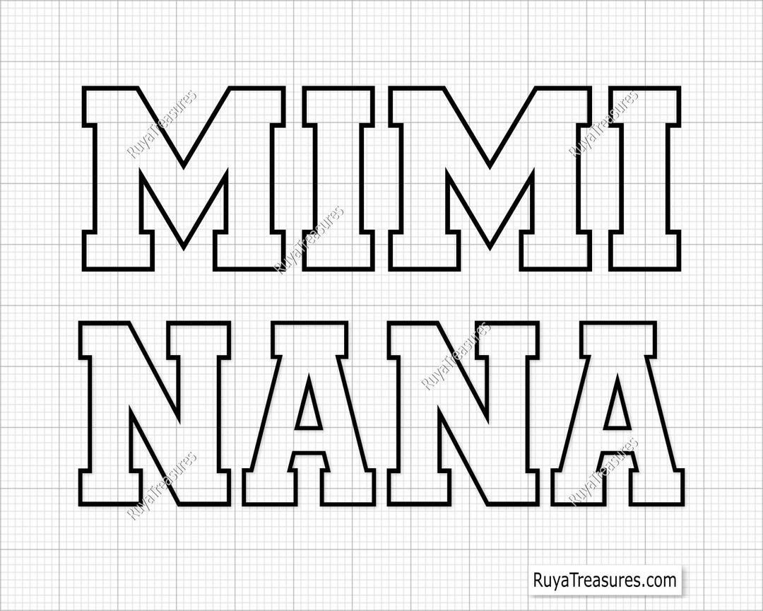 Mimi and Nana Varsity Svg, Mimi Varsity Curved Svg, Nana Varsity ...