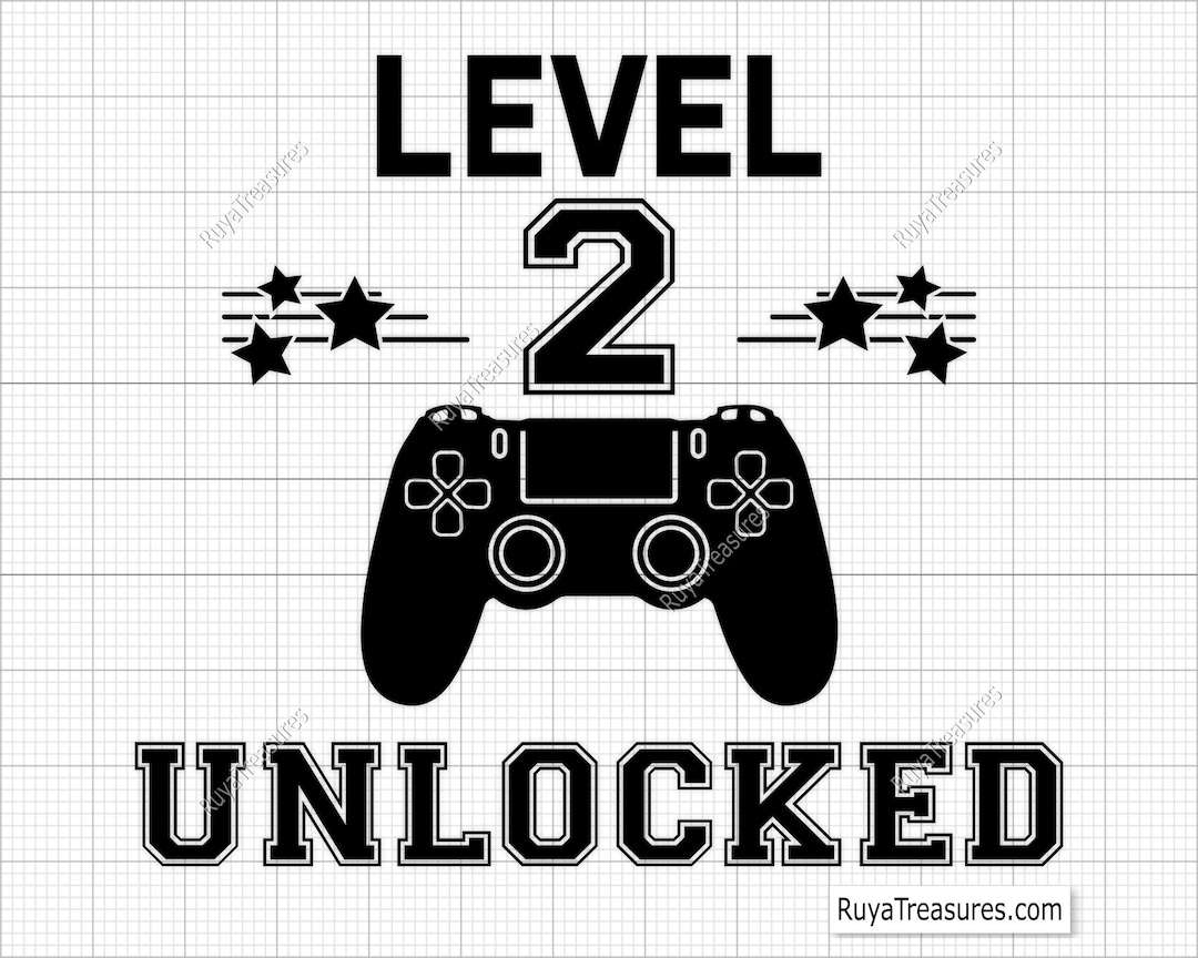 Level 2 Unlocked Svg, 2nd Birthday Svg, My 2nd Birthday Svg, Second ...