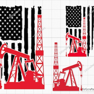 Oilfield Flag Svg, Oilfield Worker Svg, American Flag Oilfield Svg ...