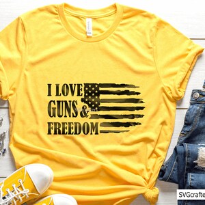 I Love Guns and Freedom Svg Png, Rifle Flag Svg, Guns Svg, 2nd ...