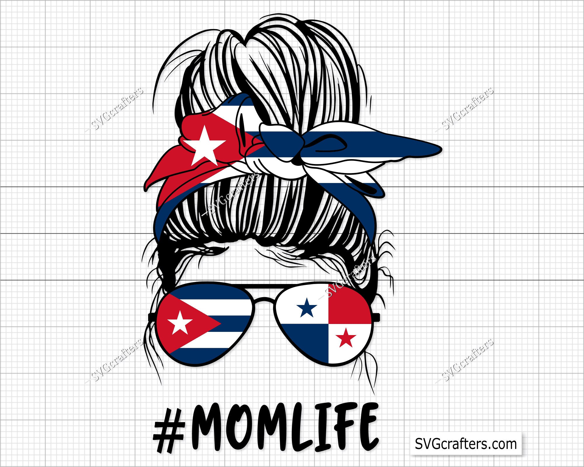 Messy Bun kubanische Panama Flagge svg, kubanische Flagge svg png ...