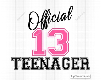 13 and Fabulous Svg, 13th Birthday Svg, Birthday Girl Svg, Teenager Svg ...