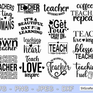 Teacher Svg Bundle, Back to School Svg, Teacher Quote Svg, Teacher ...