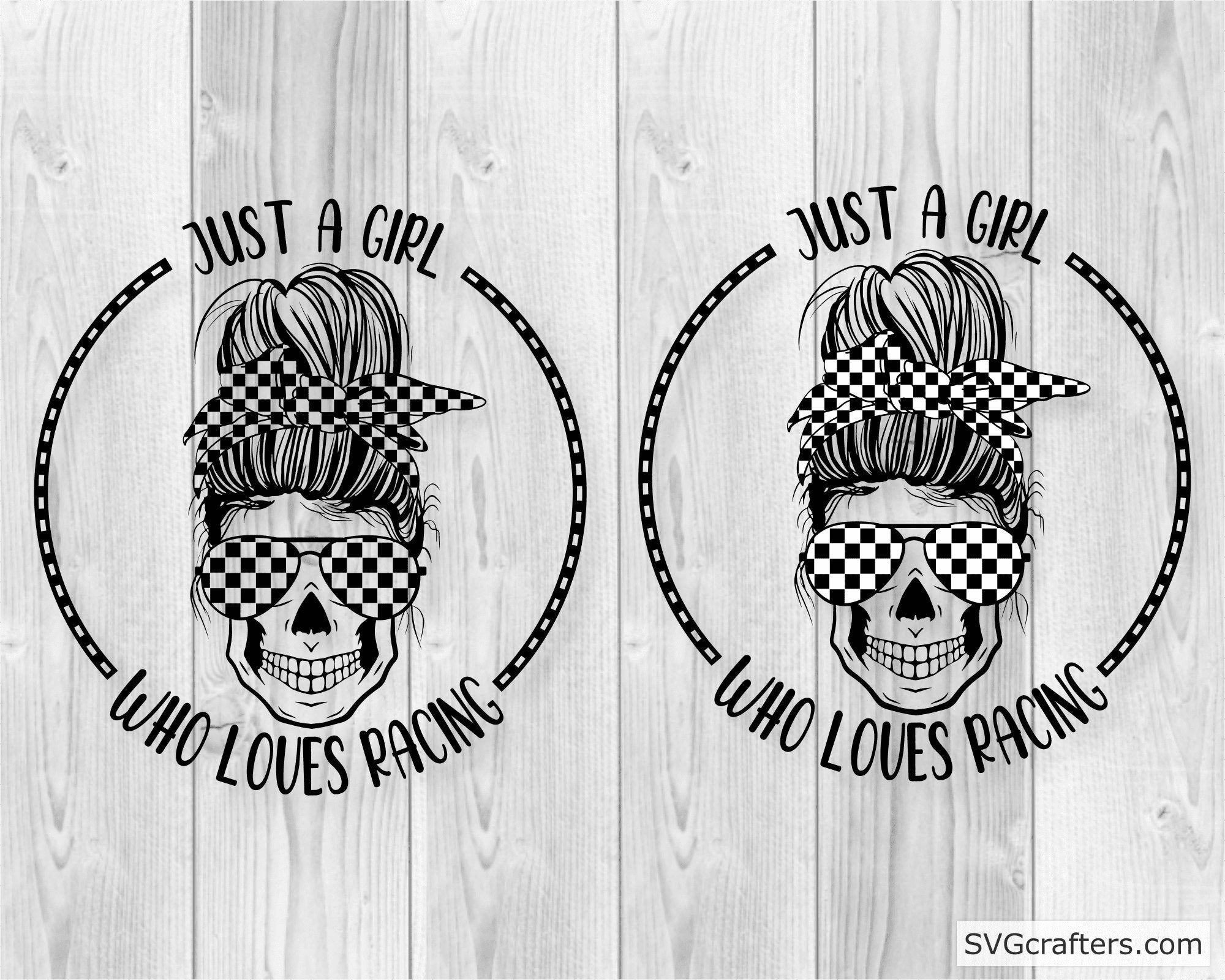 Bundle Just a Girl Who Loves Racing Svg Messy Bun Racelife - Etsy