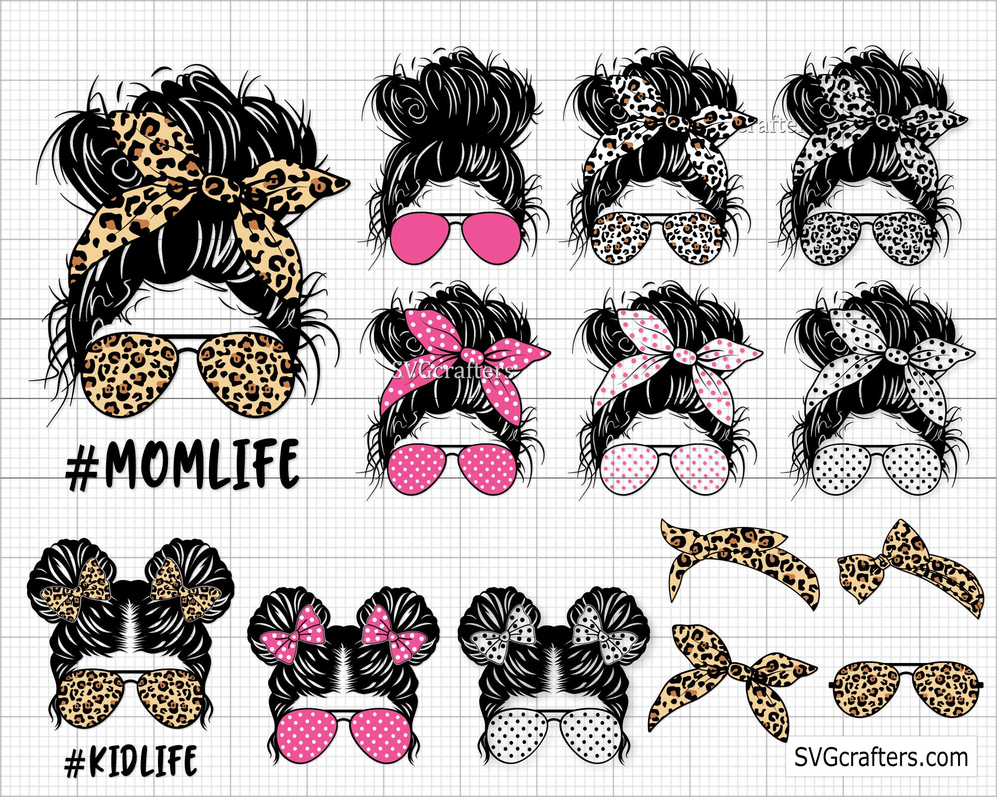 Printable Messy bun svg mom skull svg messy bun classy afro woman svg ...