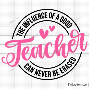 The Influence of A Good Teacher Can Never Be Erased Svg, Teacher Svg ...