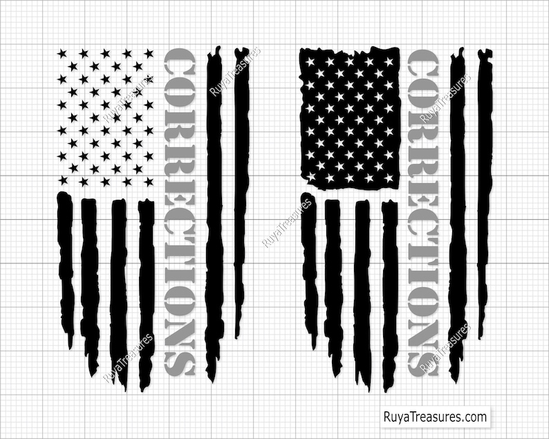 Corrections Flag Svg Png, Thin Silver Line Flag Svg, Correctional ...