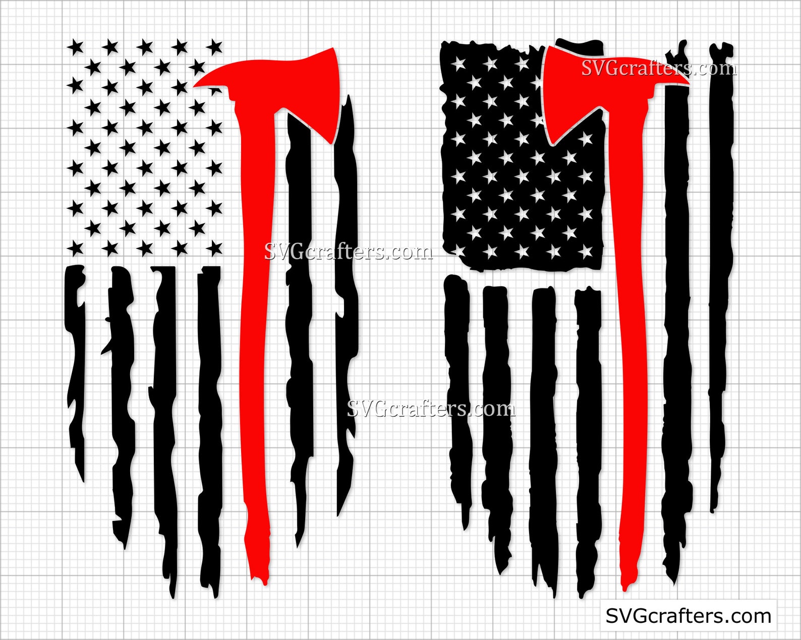 Fire Fighter Tattered Flag, Firefighter Flag Svg, Clipart for Cricut ...