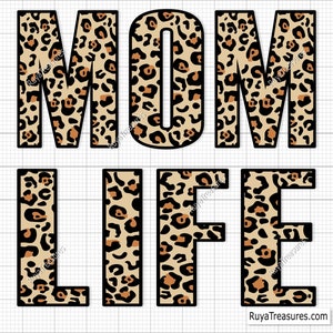 Leopard Mom Life Svg, Leopard Print Svg, Mom Leopard Png, Mom Life Svg ...