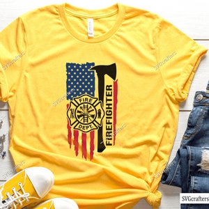 Fire Fighter Tattered Flag, Firefighter Flag Svg, Clipart for Cricut ...