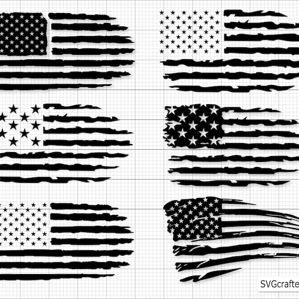Tattered Flag Svg - Etsy