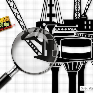 Oil Derrick Svg Png, Oil Rig Svg, Oil Pump Svg, Oilfield Worker Svg ...
