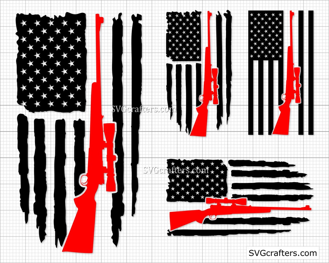 American Gun Flag Svg, Rifle Flag Svg, Guns Svg, 2nd Amendment Svg ...