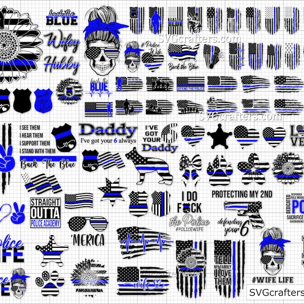 Thin Blue Line Svg - Etsy