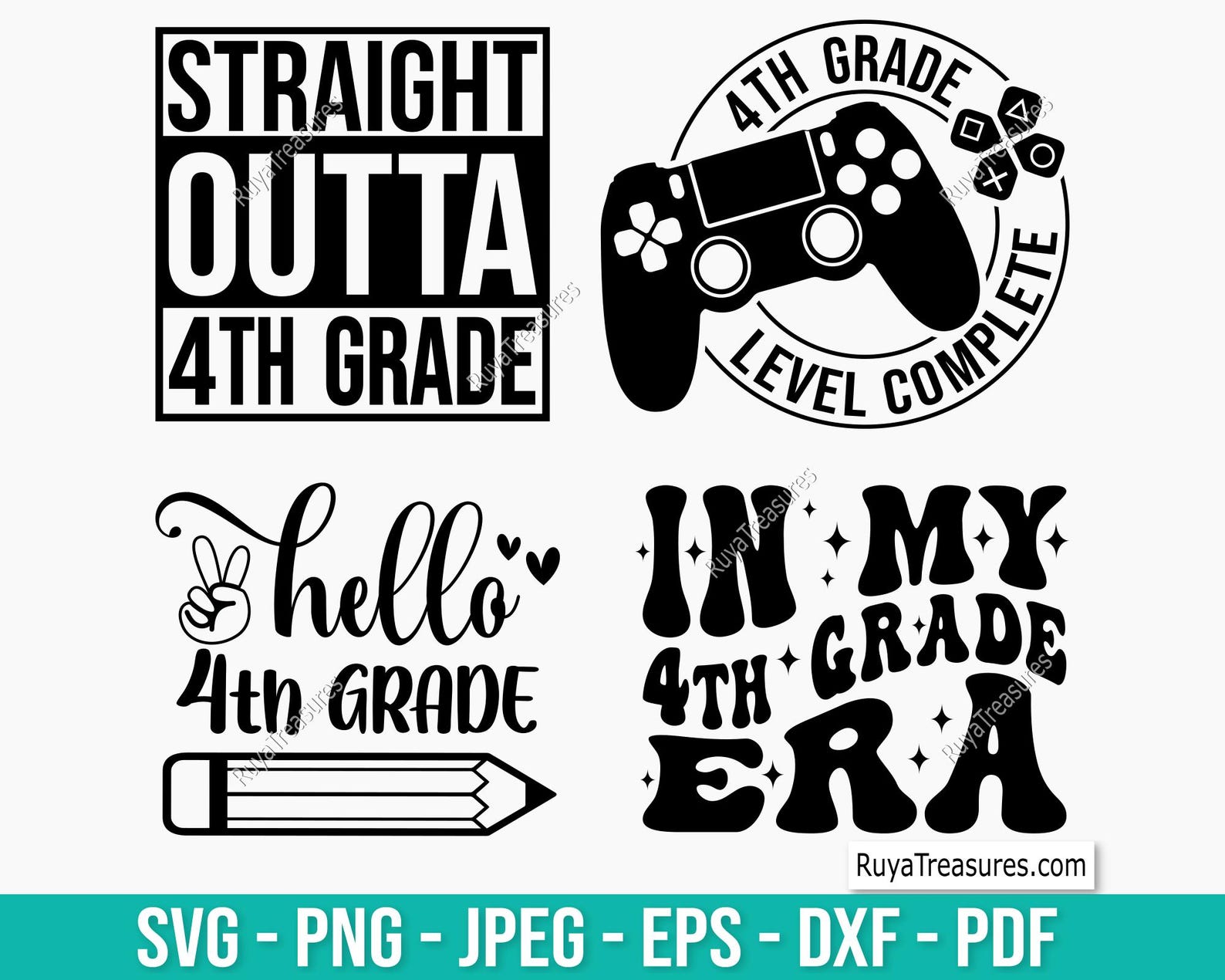 4th Grade Svg Bundle, Fourth Grade Svg, Back to School Svg, 4th Grade ...