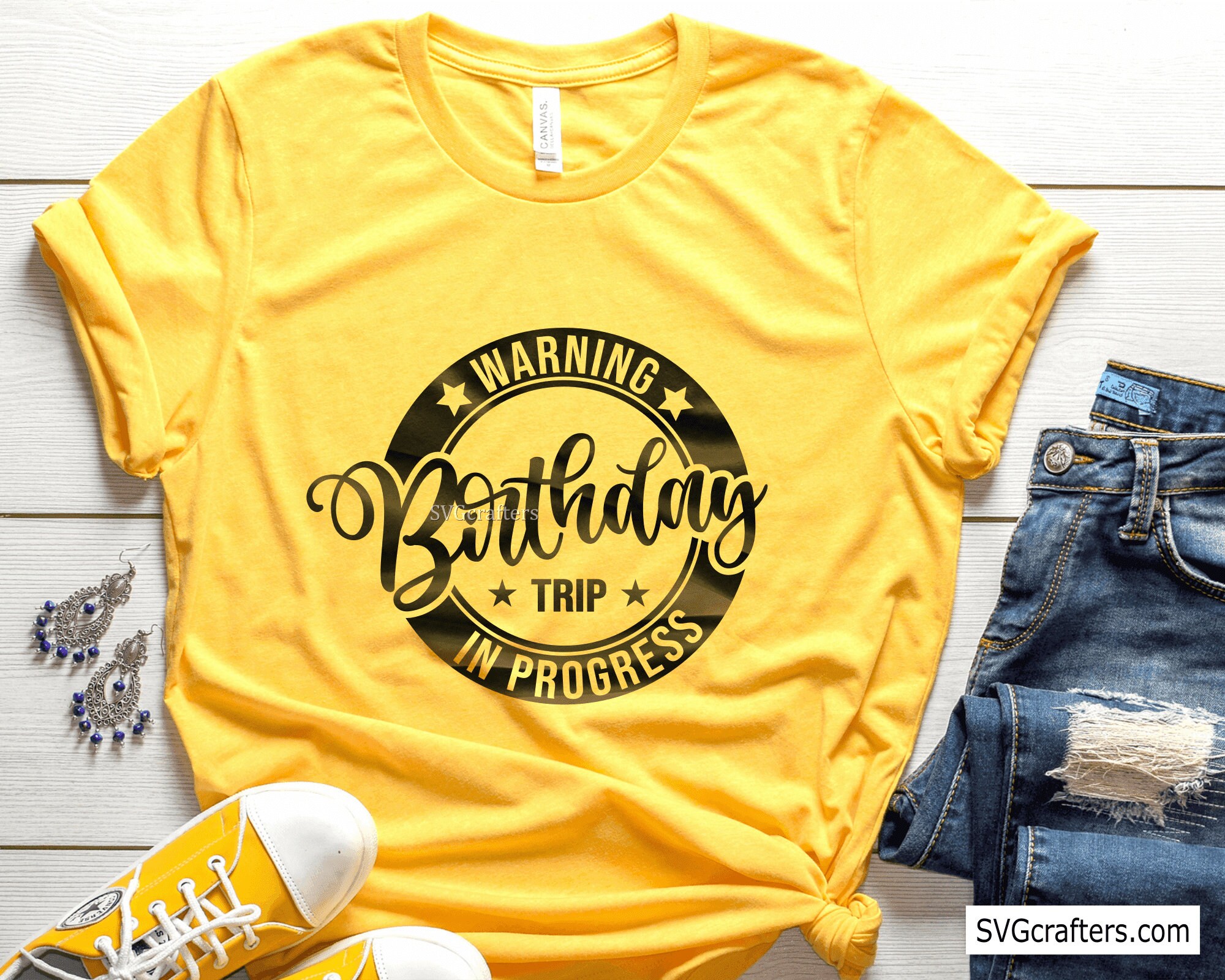 Warning Birthday Trip in Progress Svg Birthday Trip Svg | Etsy