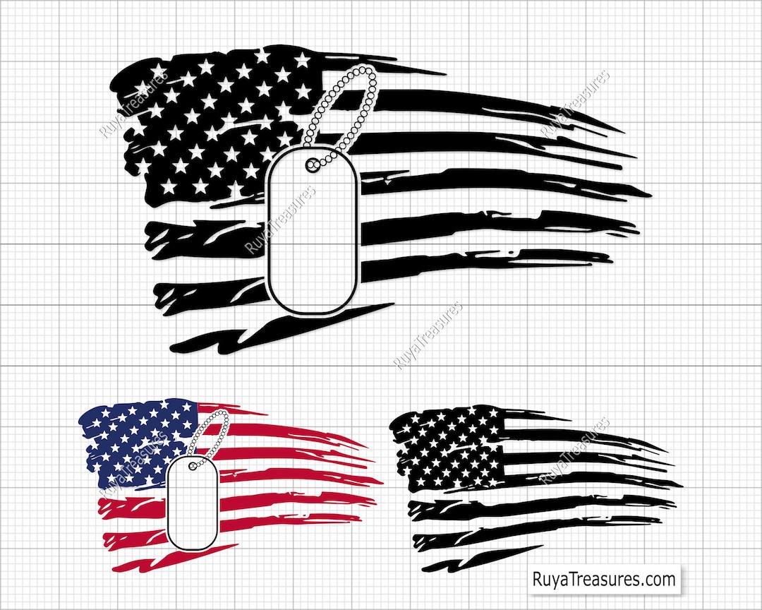 Dog Tag Flag Svg, Military Dog Tag Svg, Soldier Tribute Svg, Patriotic ...