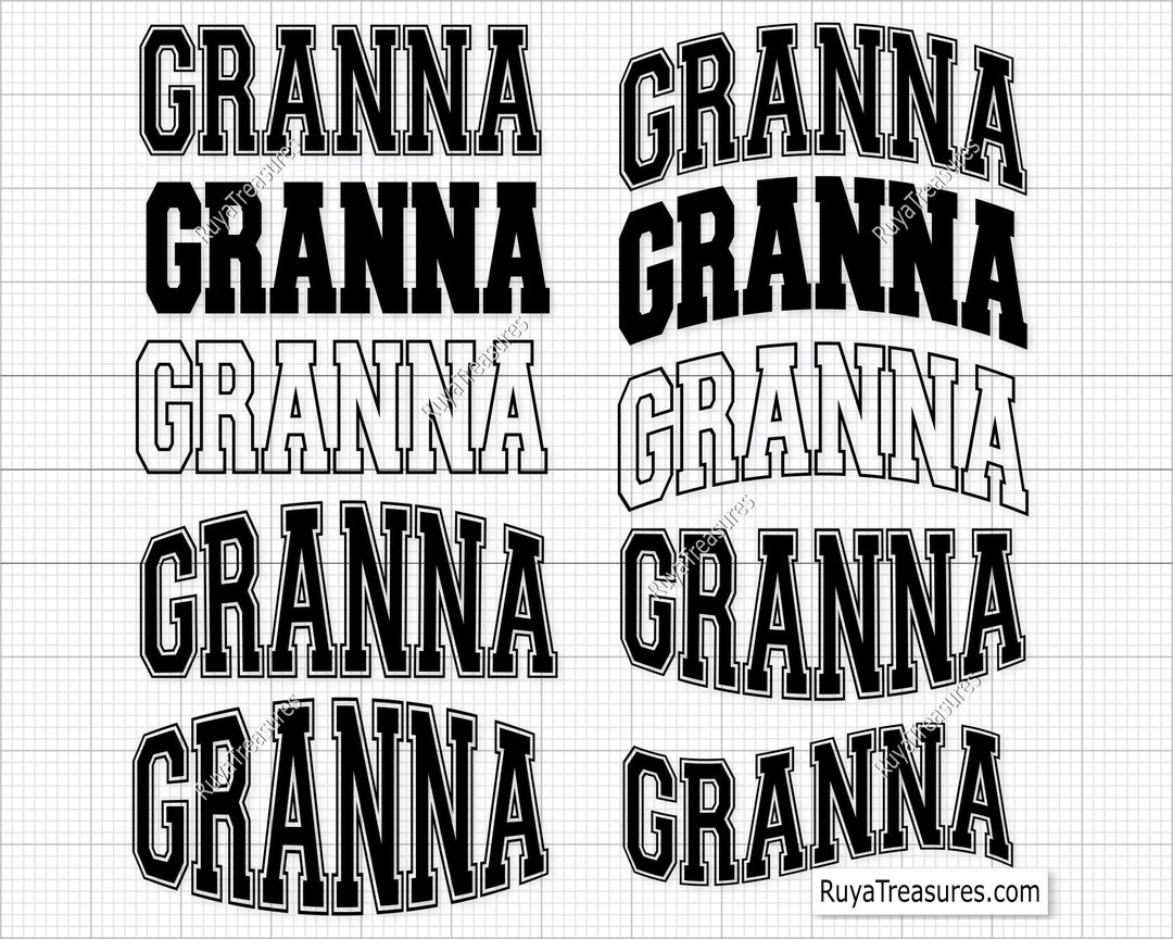 Granna Varsity Svg Png, Granna Varsity Curved Svg, Granna Varsity ...