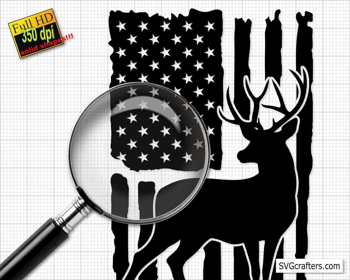 Deer Flag Svg, Hunting Svg, Deer Svg, Deer Head Svg, Deer Flag Svg, Hunting Dad Svg, Deer ...