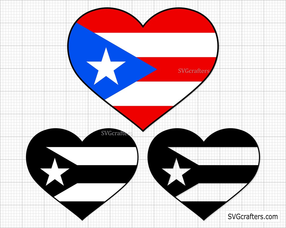 Puerto Rico Heart Flag Svg, Puerto Rican Svg, Puerto Rico Svg, Boricua ...