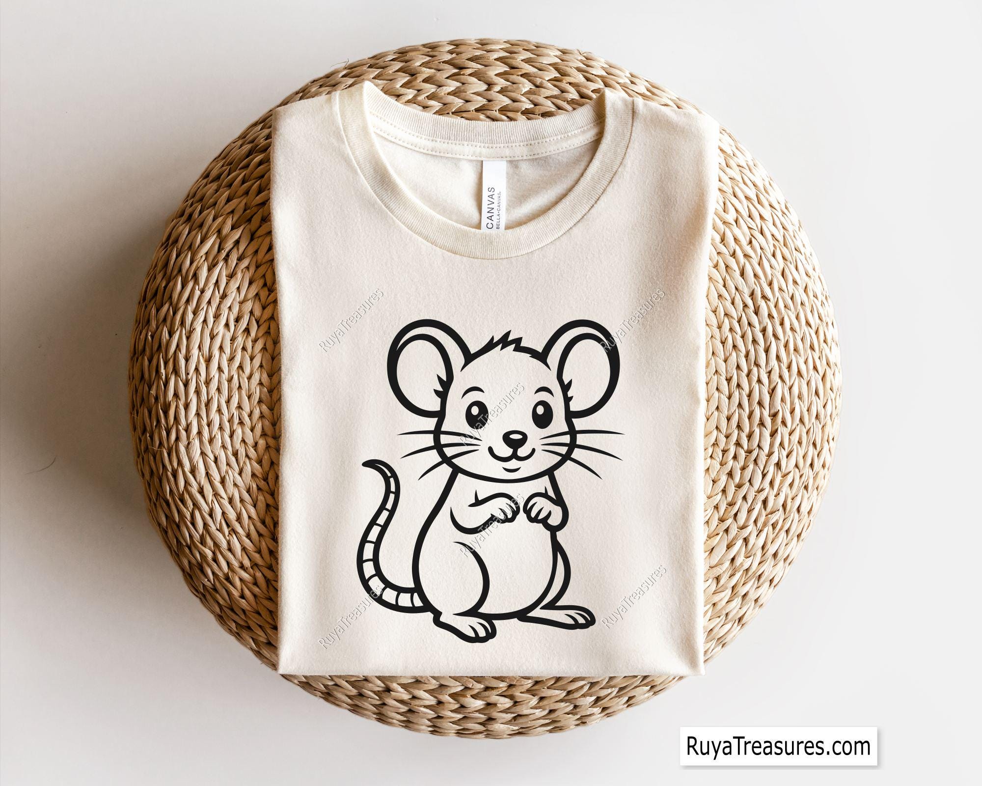 Cute Mouse Svg, Kawaii Mouse Clipart, Baby Mouse Line Art Svg, Adorable ...