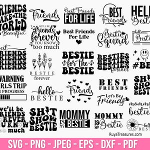 Friendship Svg Bundle, Bestie Bundle Svg, Friends Svg, Friendship Svg ...