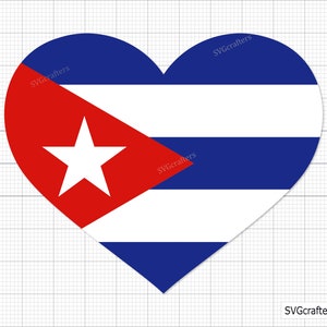 Cuba Heart Shaped Flag Svg Png, Cuban Flag Svg Png, Cuban Svg, Cuban ...