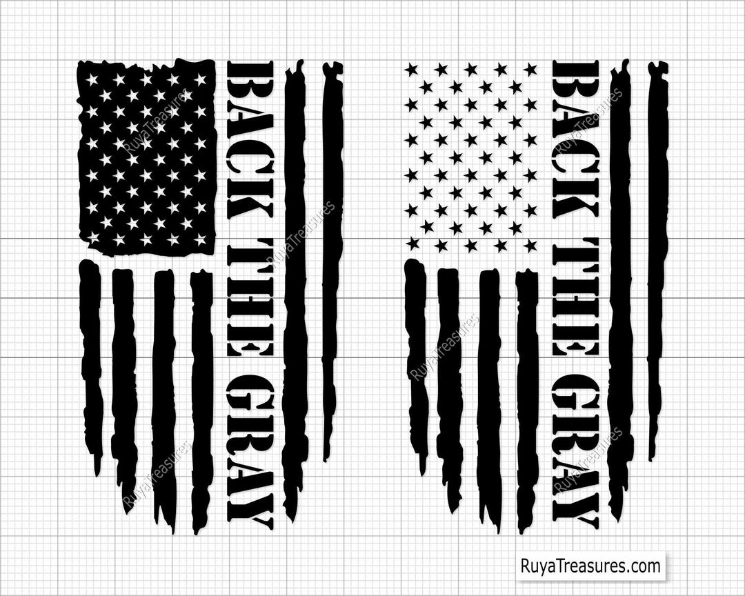 Back the Gray Flag Svg, Thin Silver Line Flag Svg, Correctional Officer ...