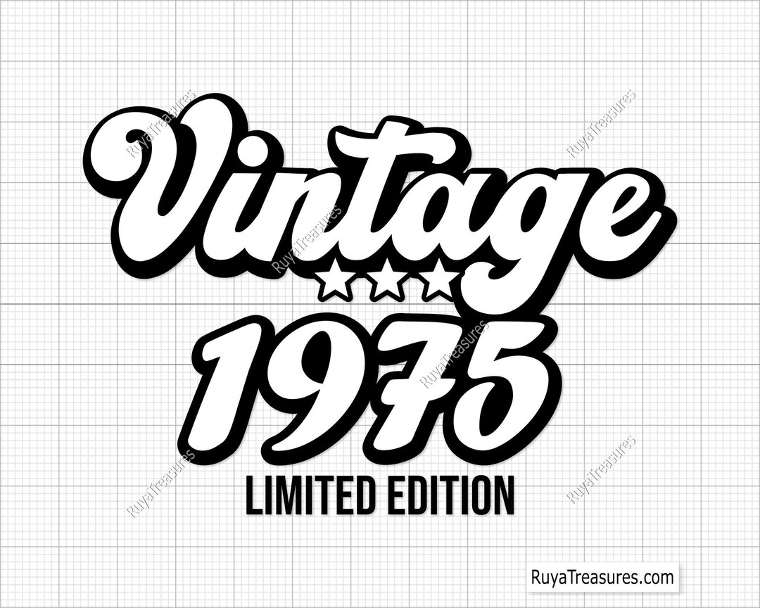 Vintage 1975 Svg, 50th Birthday Svg, 50 and Fabulous Svg, Fifty Svg ...