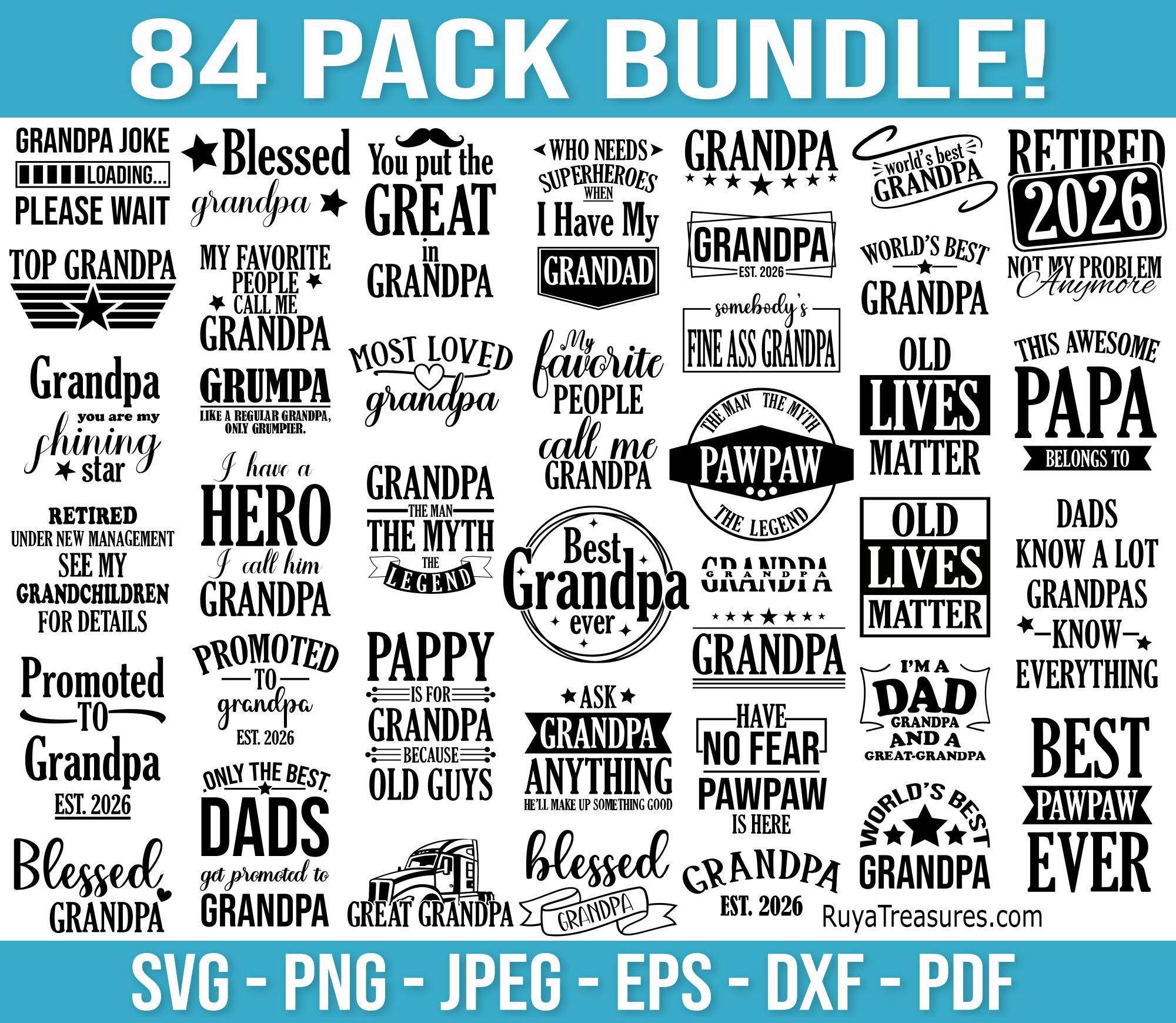 Grandpa Bundle Svg, Grandpa Svg, Father's Day, Funny Grandpa Shirt ...