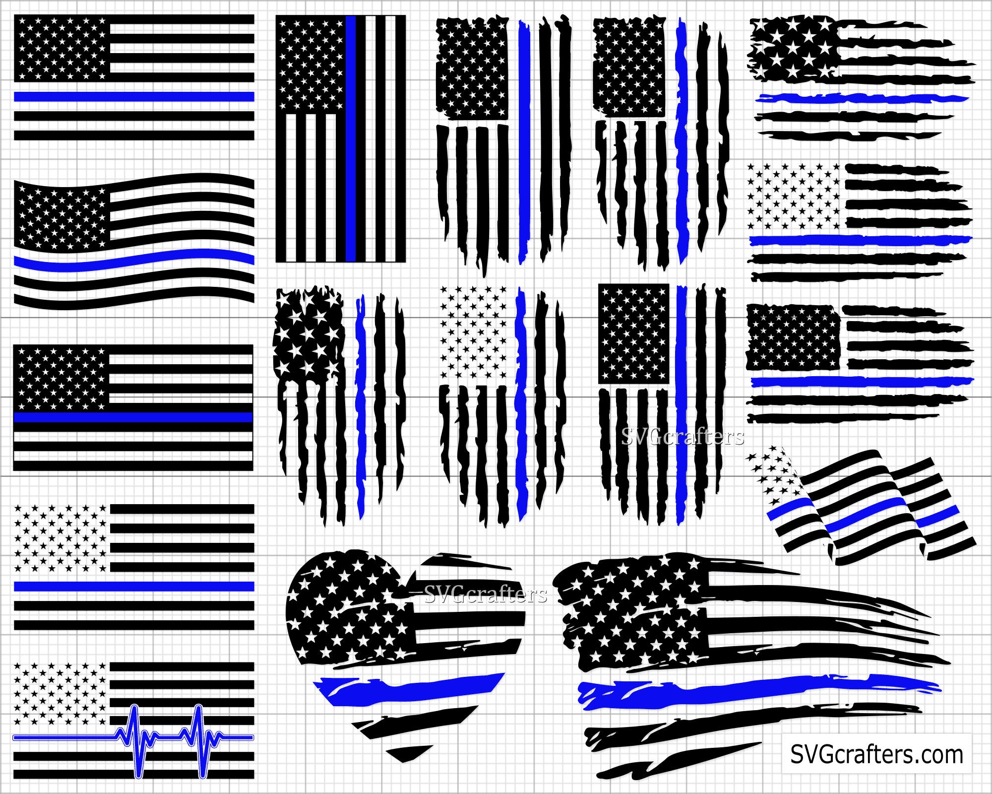 Special Bundle Police Svg Back the Blue Svg Thin Blue Line - Etsy