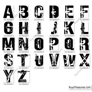 Gun Alphabet Font Letters Svg, Second Amendment Dad Rifle, 2nd ...