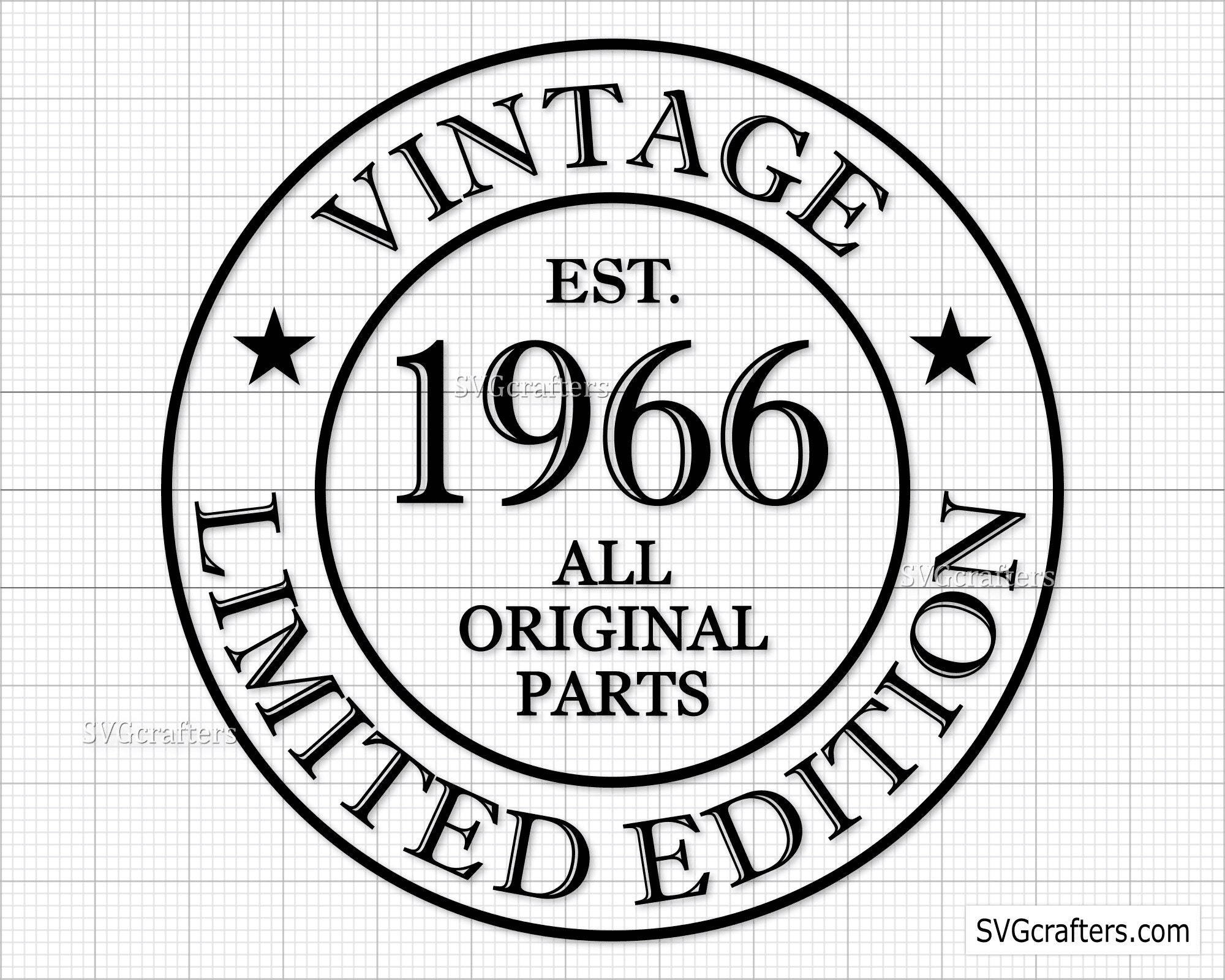Birthday Vintage 1966 Svg Aged to Perfection 1966 Svg Retro | Etsy