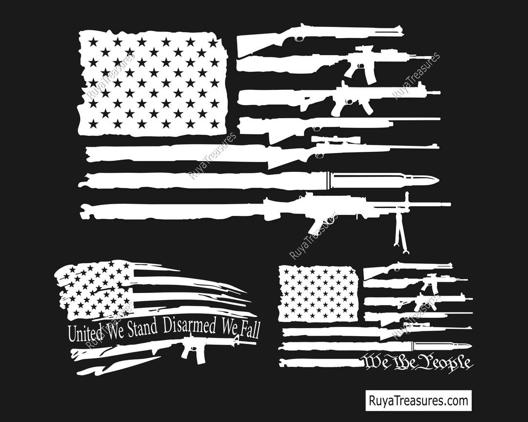American Gun Flag Svg, Rifle Flag Svg, Guns Svg, 2nd Amendment Svg ...